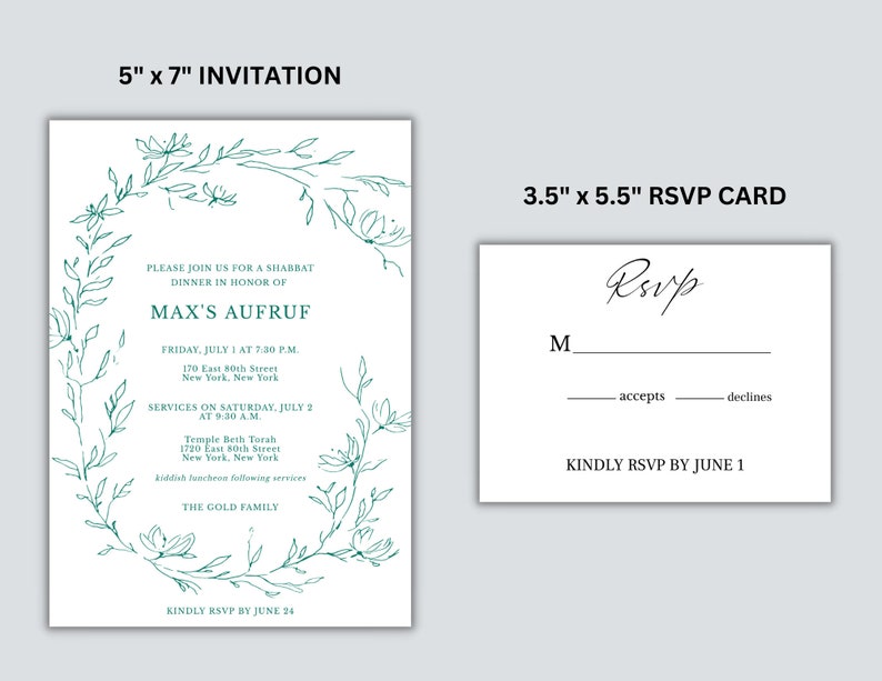 Printable Aufruf Invitation Template: Jewish Simcha Invite (digital ...