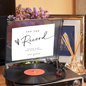For the Record Sign Template | Wedding Record Sign | Unique Guestbook ...