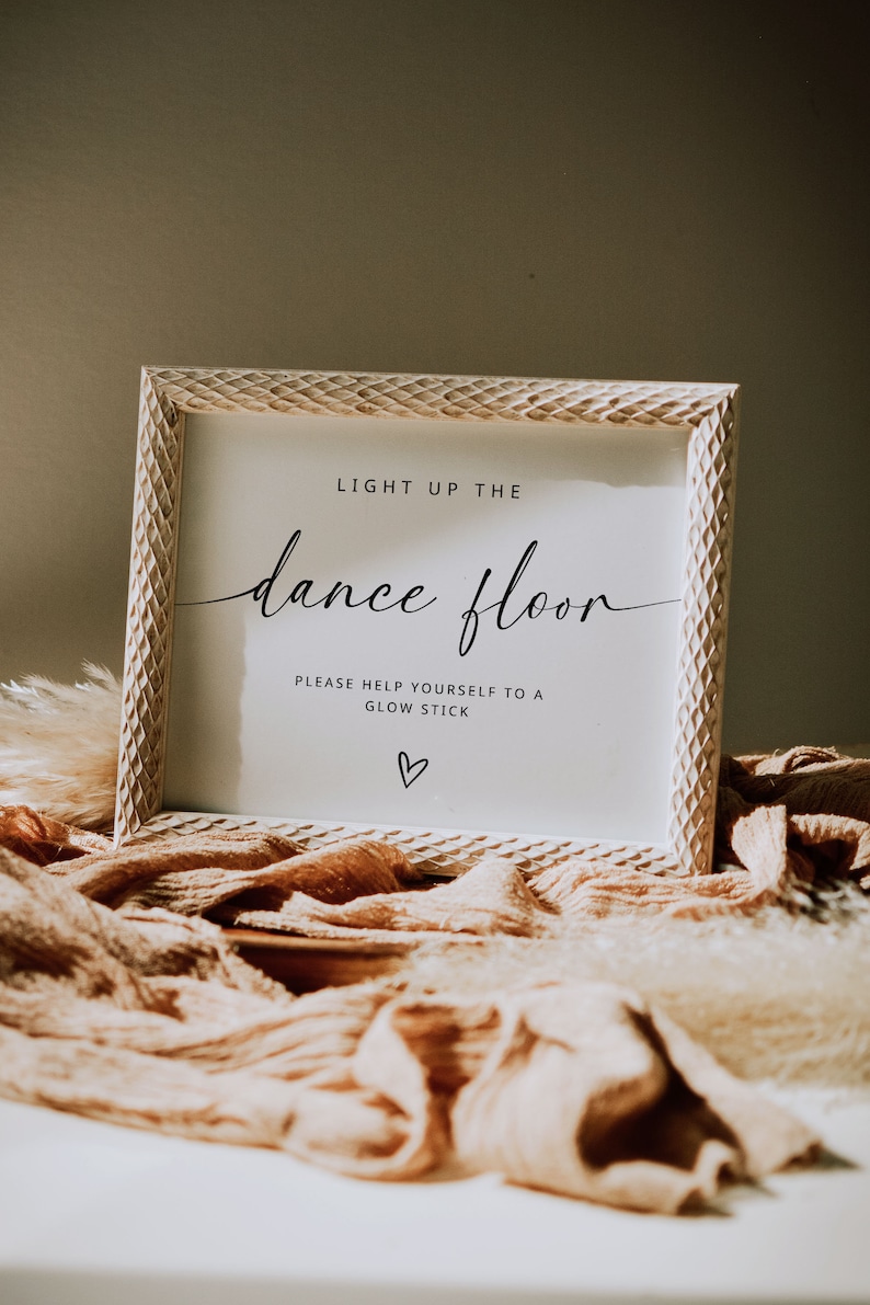 Light up the Dance Floor Sign Wedding Glow Stick Sign - Etsy