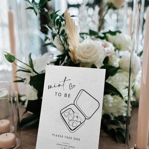 Mint to Be Sign Template | Mint to Be Favors Sign | Personalized ...