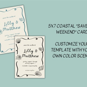 Save the Date Beach Theme Template | Beach Wedding Save the Weekend ...