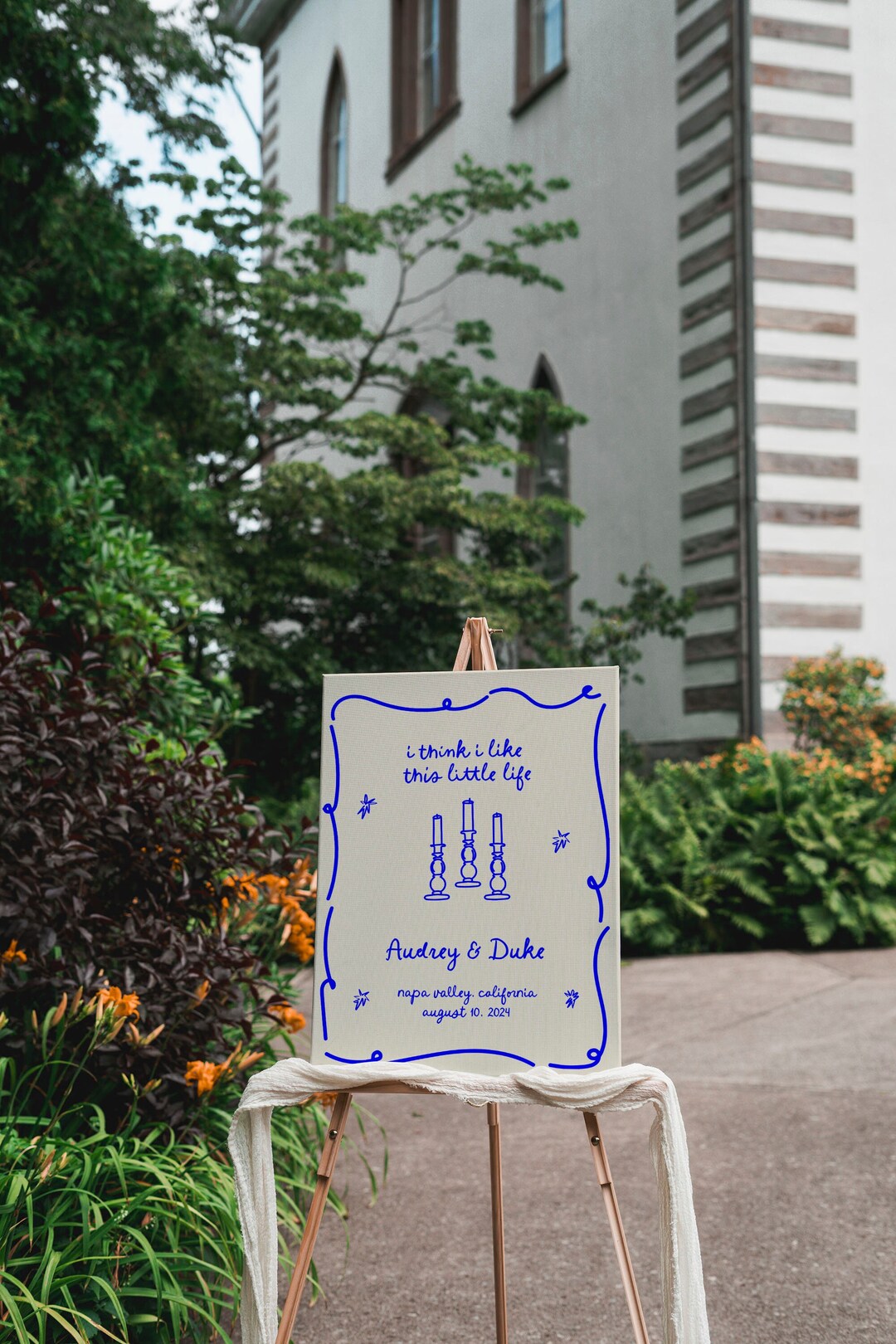 Whimsical Wedding Welcome Sign Template: Hand-drawn Scribble (digital ...