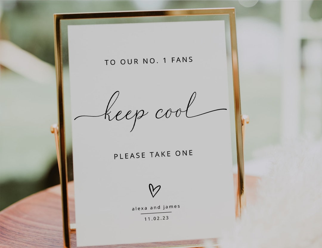Wedding Fan Sign Template | Grab a Fan Sign | Wedding Fan Programs ...