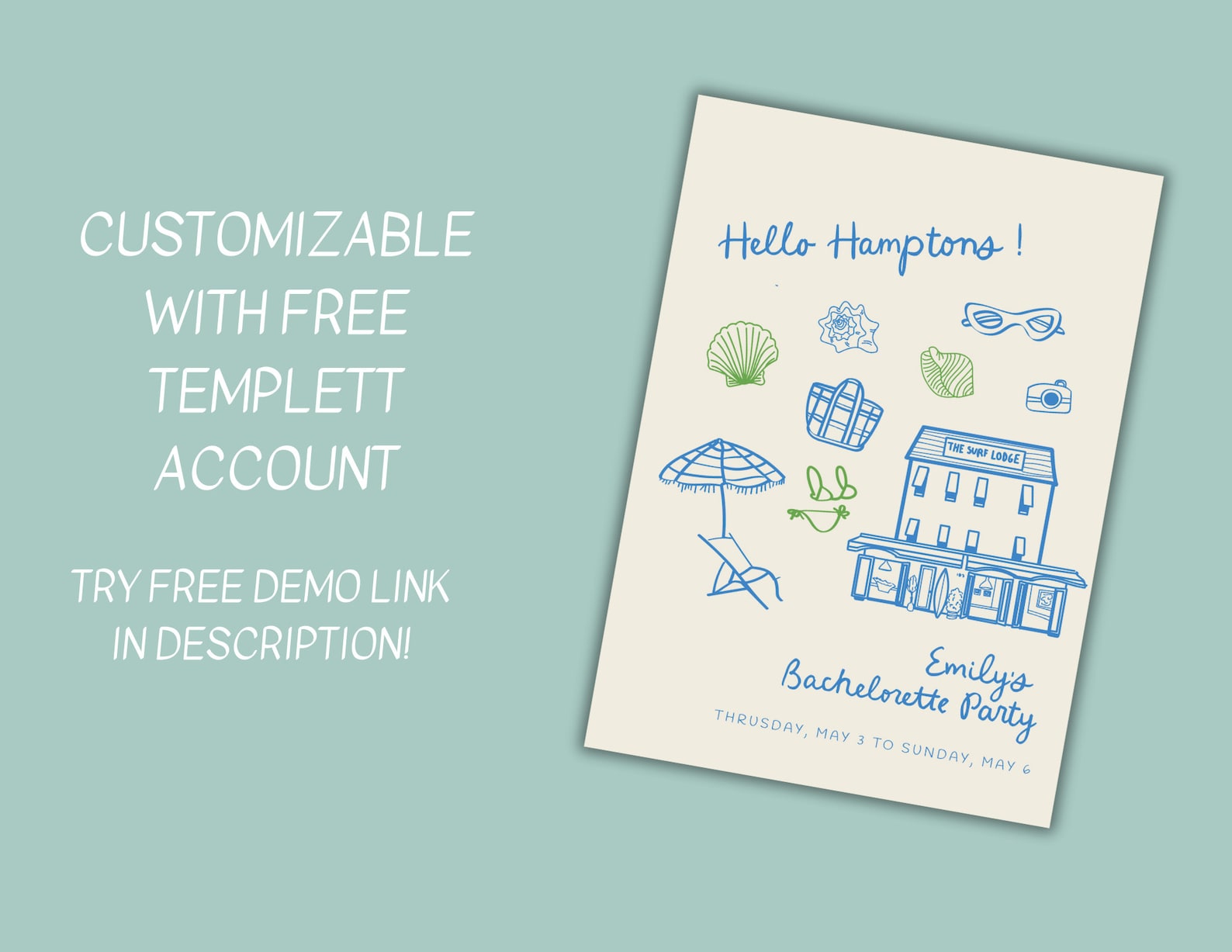 Hamptons Bachelorette Party Itinerary Template: Montauk Illustrated ...