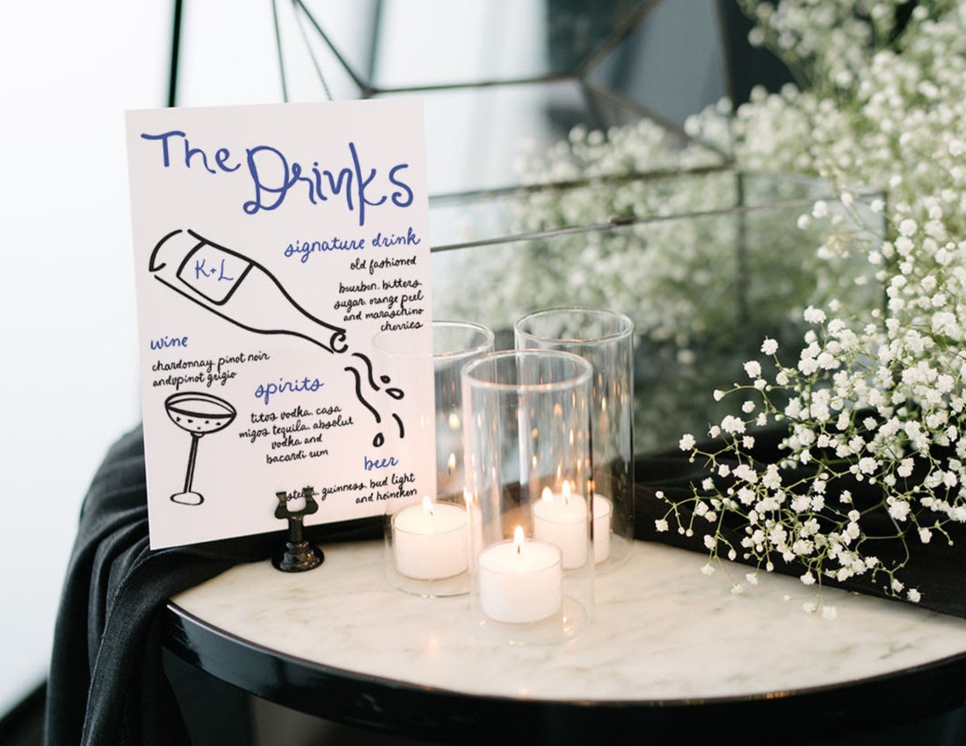 Hand Drawn Bar + Drinks Menu Template | Handwritten Scribble ...