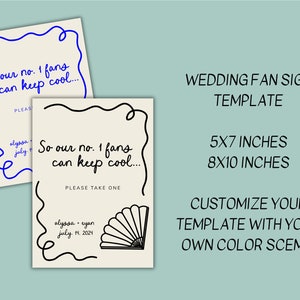 Wedding Fan Sign Template: Illustrated Printable (instant Download) - Etsy