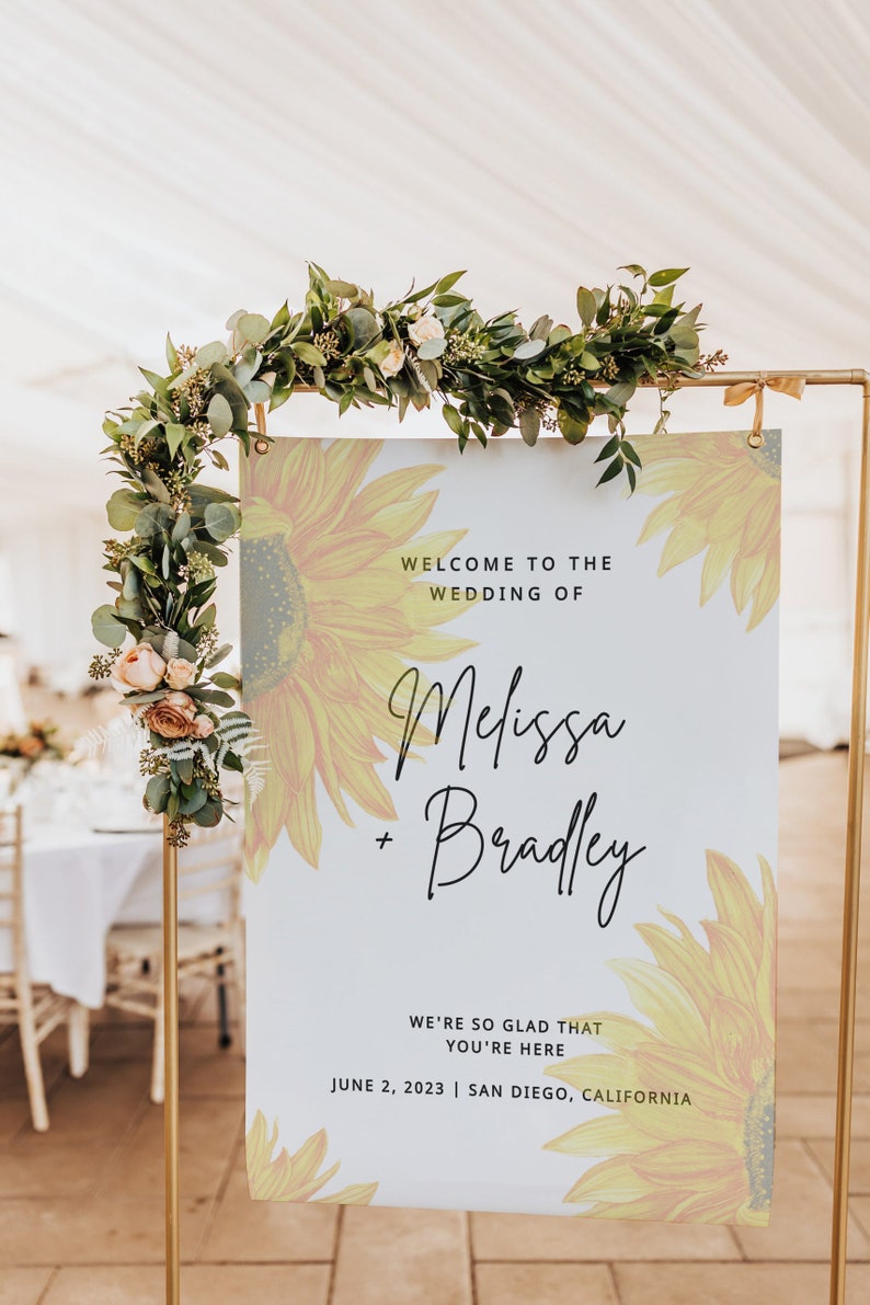 Sunflower Wedding Welcome Sign Sunflower Welcome Sign - Etsy