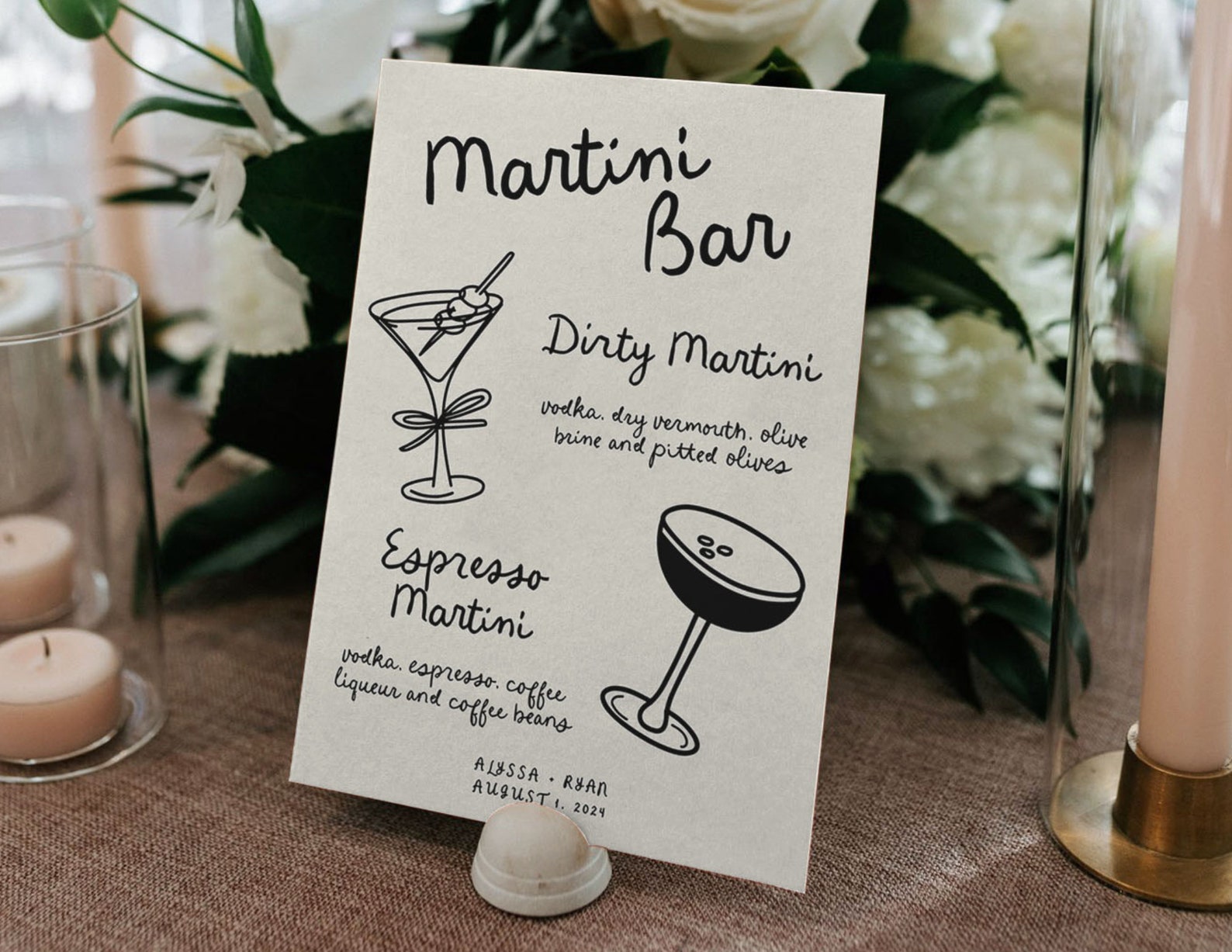 Martini Bar Sign Template Espresso Martini Cocktail Bar Sign Handdrawn Scribble Illustrated ...