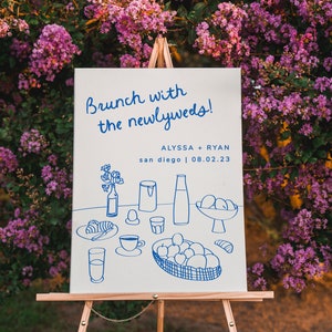 Hand Drawn Farewell Brunch Sign Template Wedding Brunch Welcome Sign ...