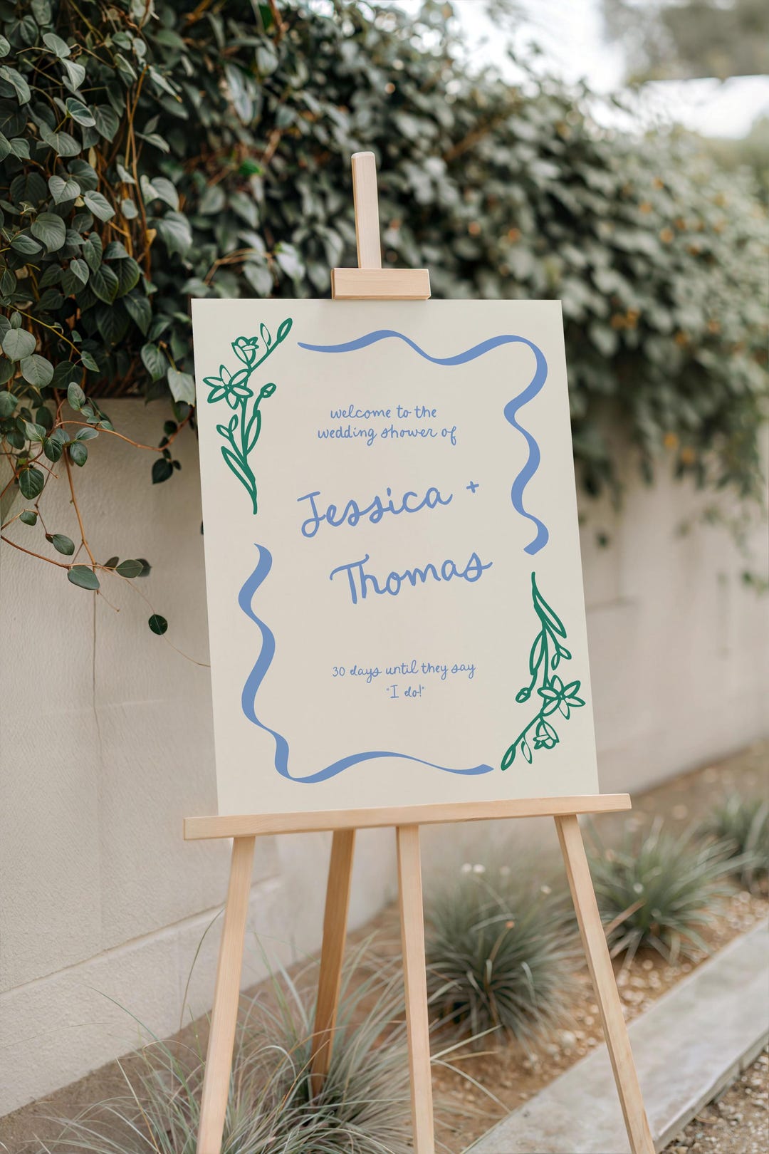 Couples Shower Welcome Sign Template | Floral Wedding Shower Sign ...