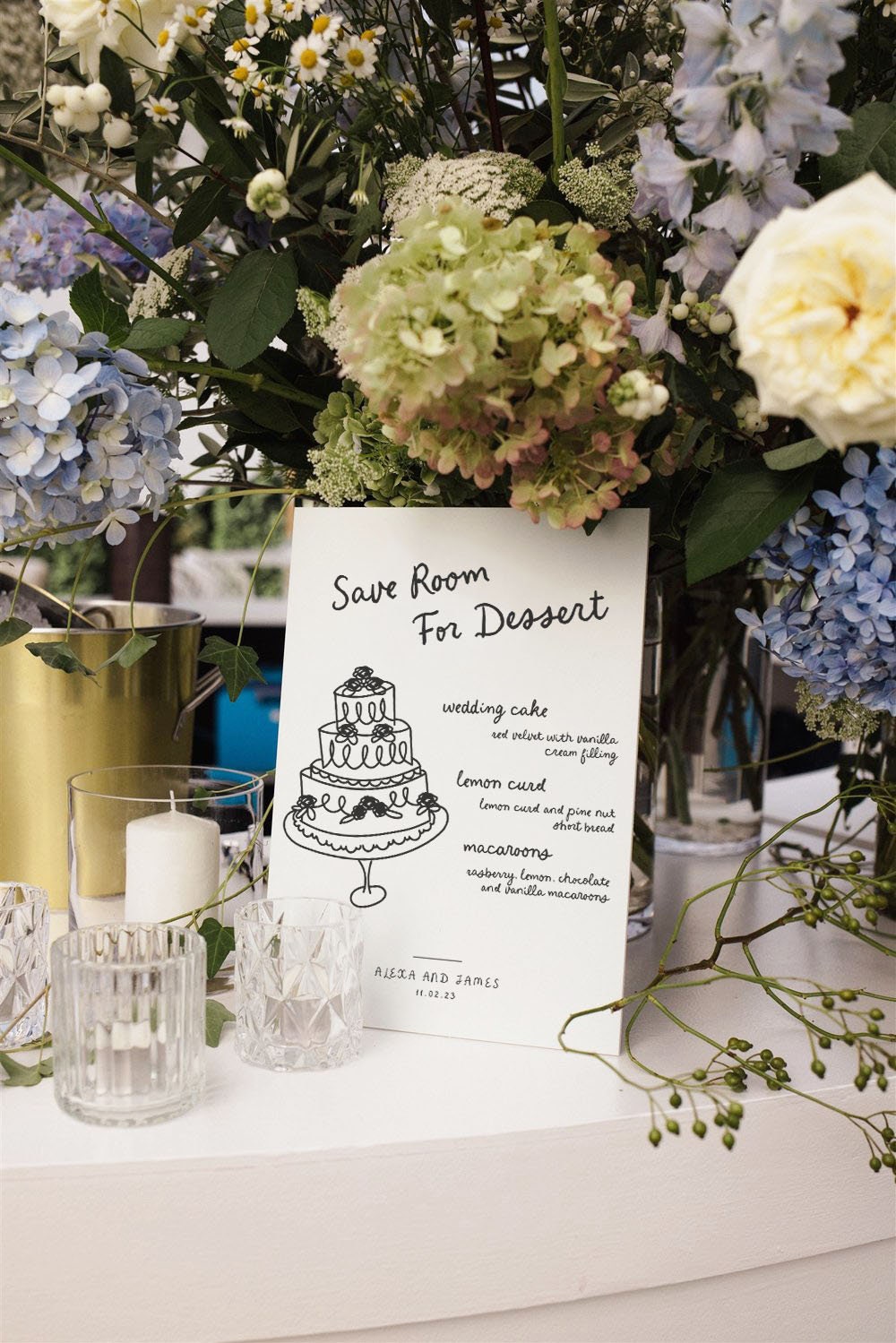 Dessert Table Sign Template Wedding Dessert Menu Sign Graduation ...