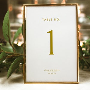 Gold Table Numbers Template | Gold Wedding Sign | Wedding Table Numbers ...
