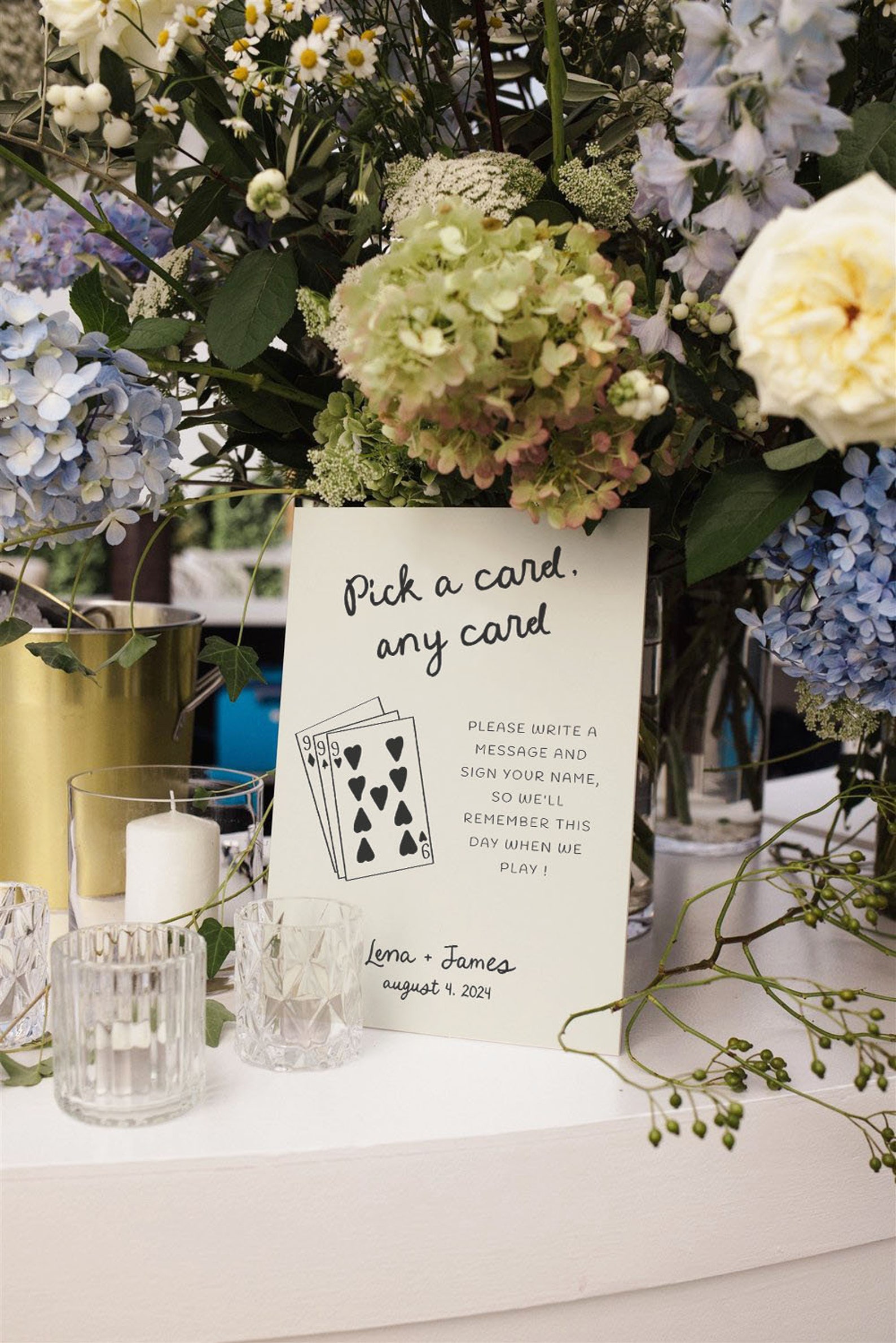 Pick a Card Wedding Guestbook Sign Template (digital Download) - Etsy