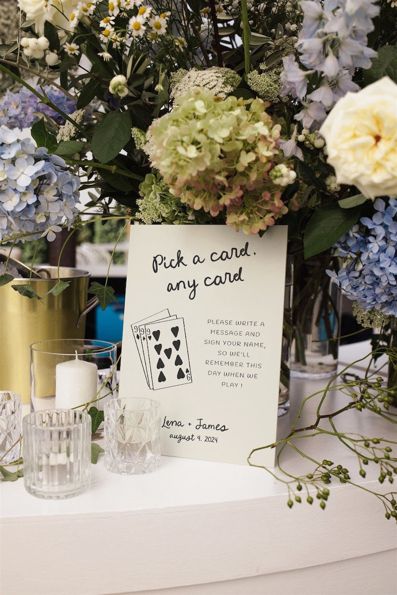 Pick a Card Wedding Guestbook Sign Template (digital Download) - Etsy