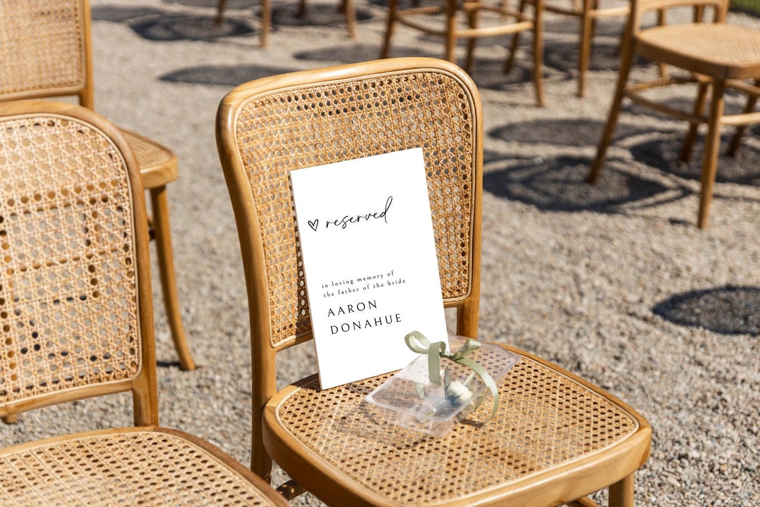 Modern Reserved Wedding Seating Sign Template (digital Download) - Etsy