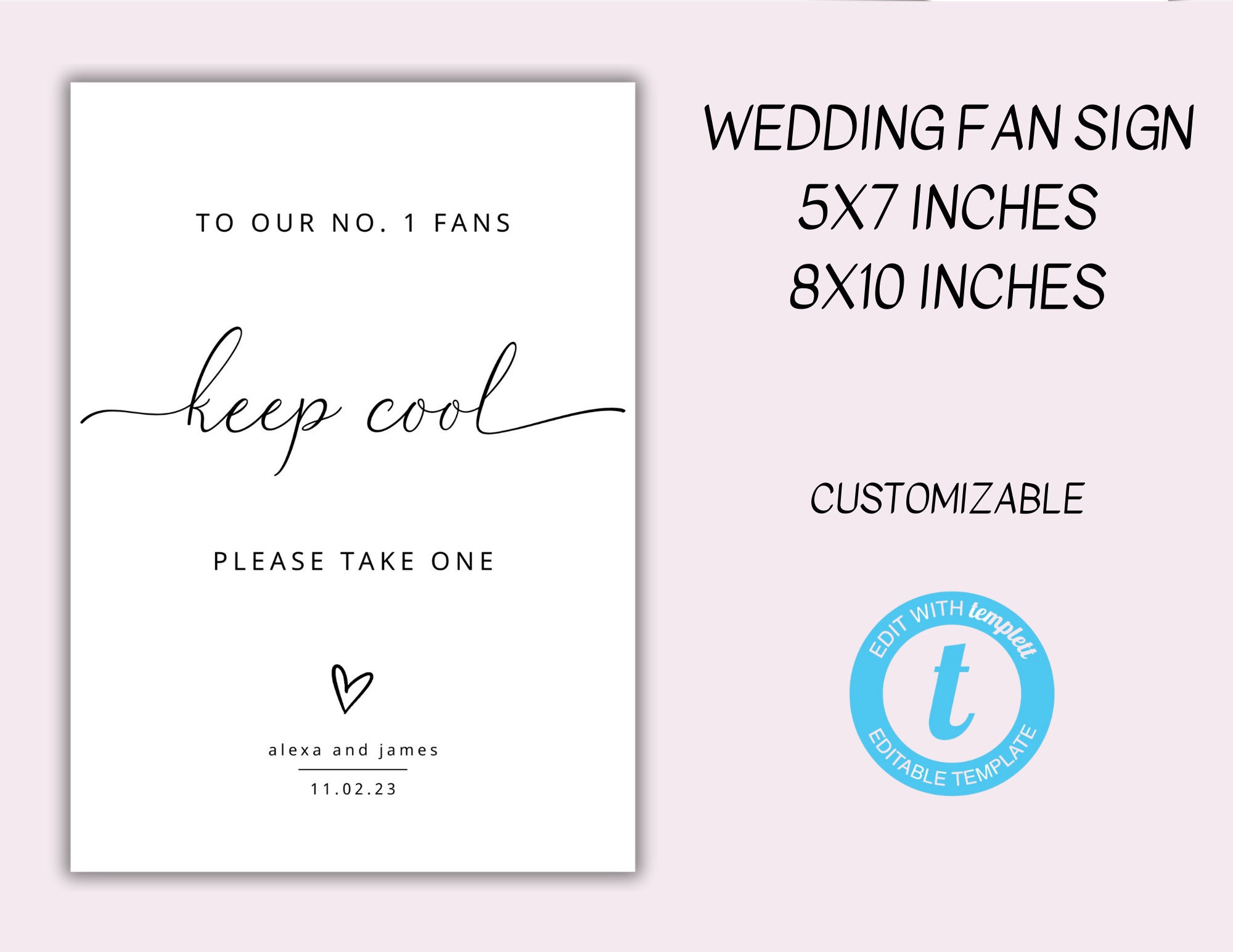 Wedding Fan Sign Template Grab a Fan Sign Wedding Fan Programs ...