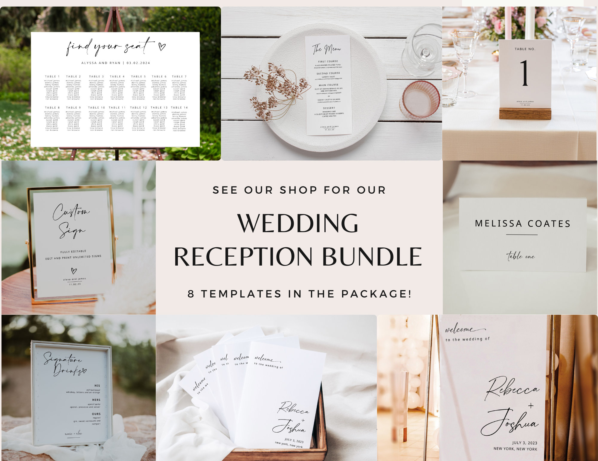 Wedding Program Timeline Template Foldable, Modern Wedding Program ...