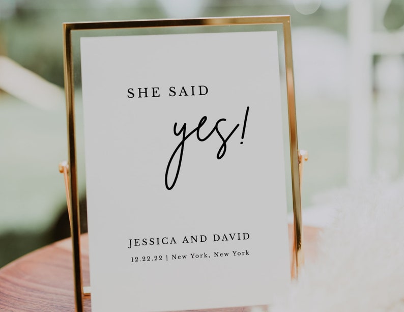 Engagement Sign Printable Poster Modern Welcome Board Instant Download ...