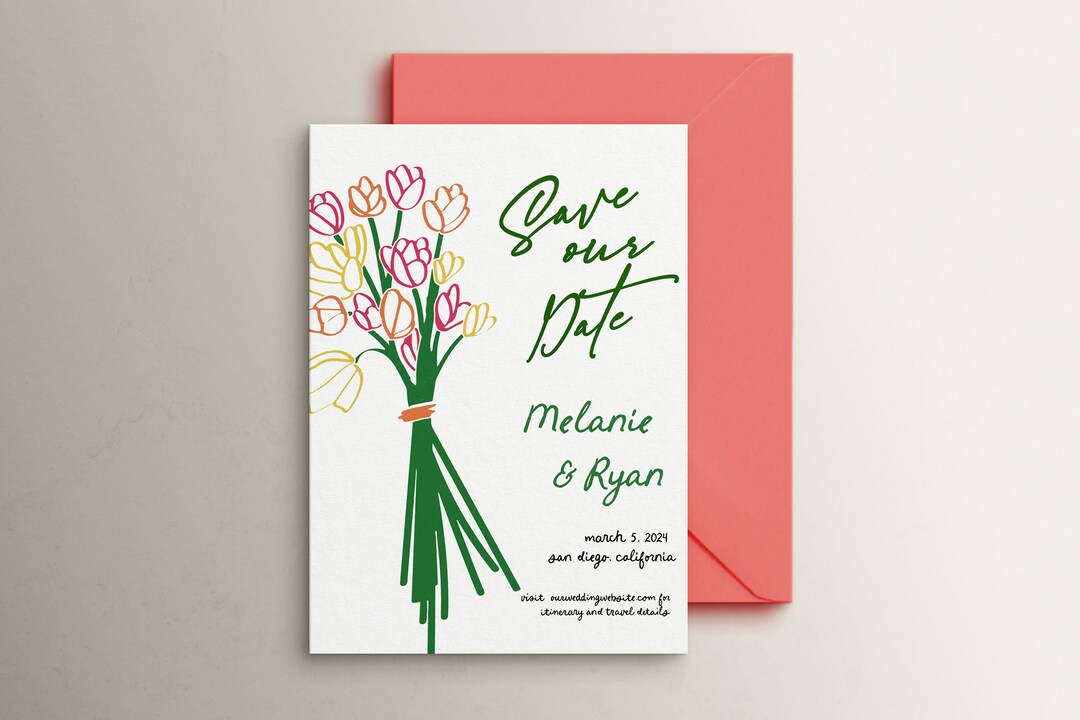 Hand Drawn Save the Date Template, Illustrated Save the Date Invite ...