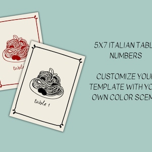 Rehearsal Dinner Table Numbers Template | Italian Wedding Table Numbers ...