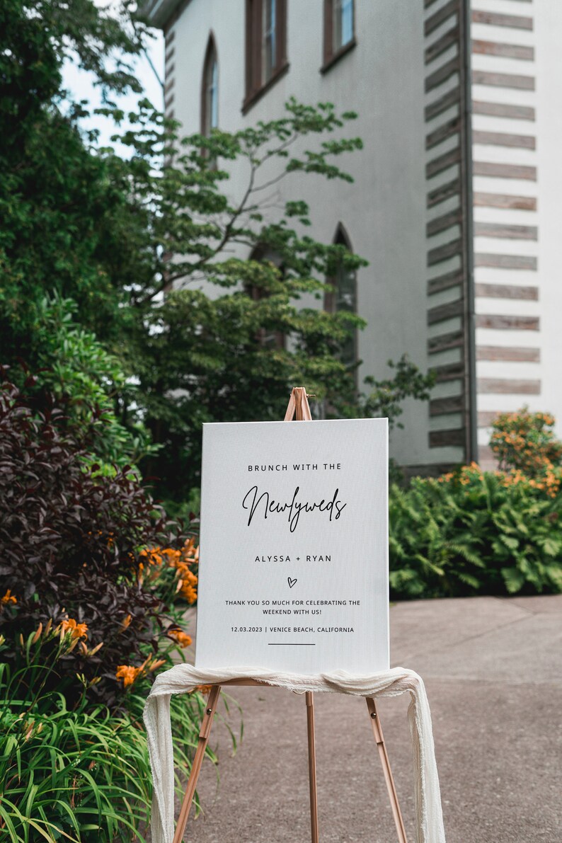 Wedding Brunch Sign Template: Minimalist Farewell Design (instant ...