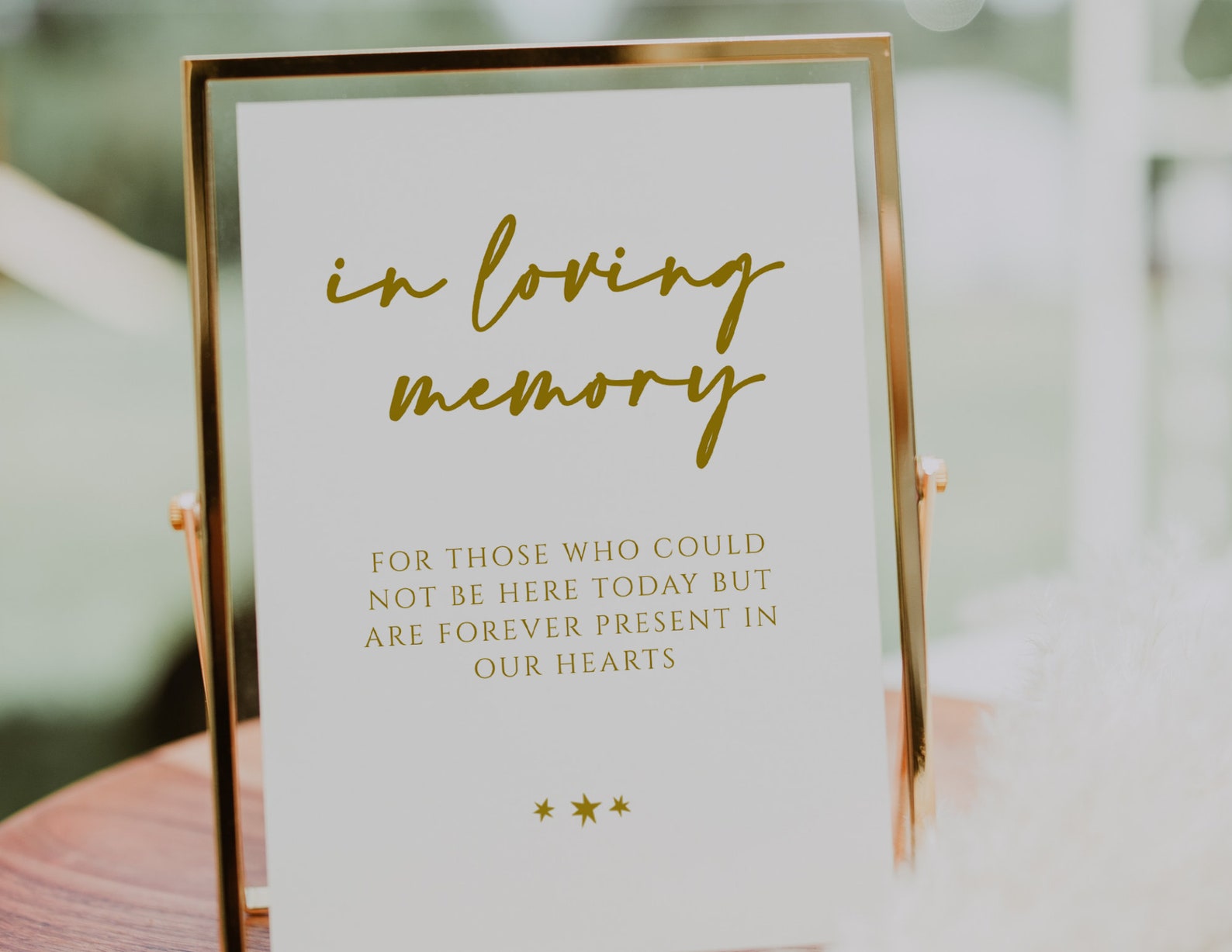 In Memory Wedding Sign Gold Wedding Tabletop Signs Forever - Etsy