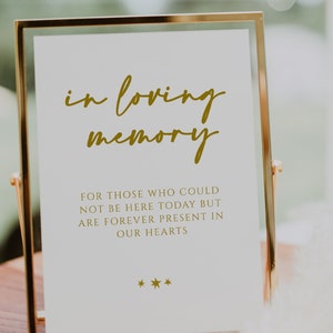 In Memory Wedding Sign | Gold Wedding Tabletop Signs | Forever in Our ...