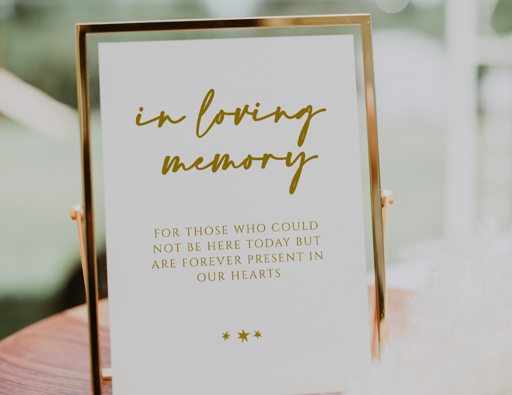 In Memory Wedding Sign Gold Wedding Tabletop Signs Forever in Our ...