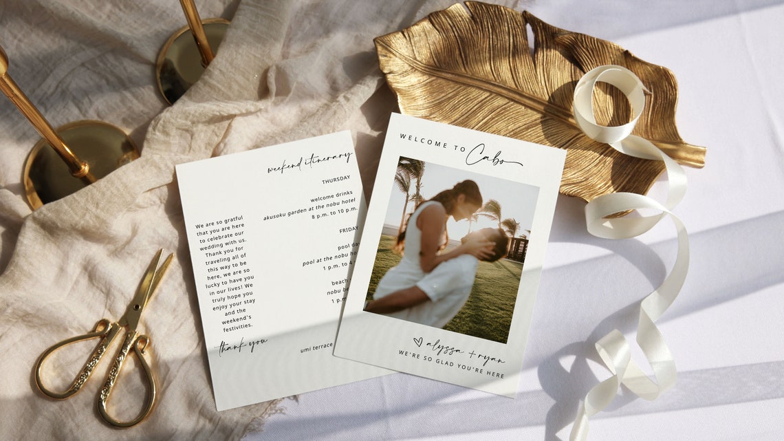 Destination Wedding Welcome Letter and Itinerary Tropical - Etsy