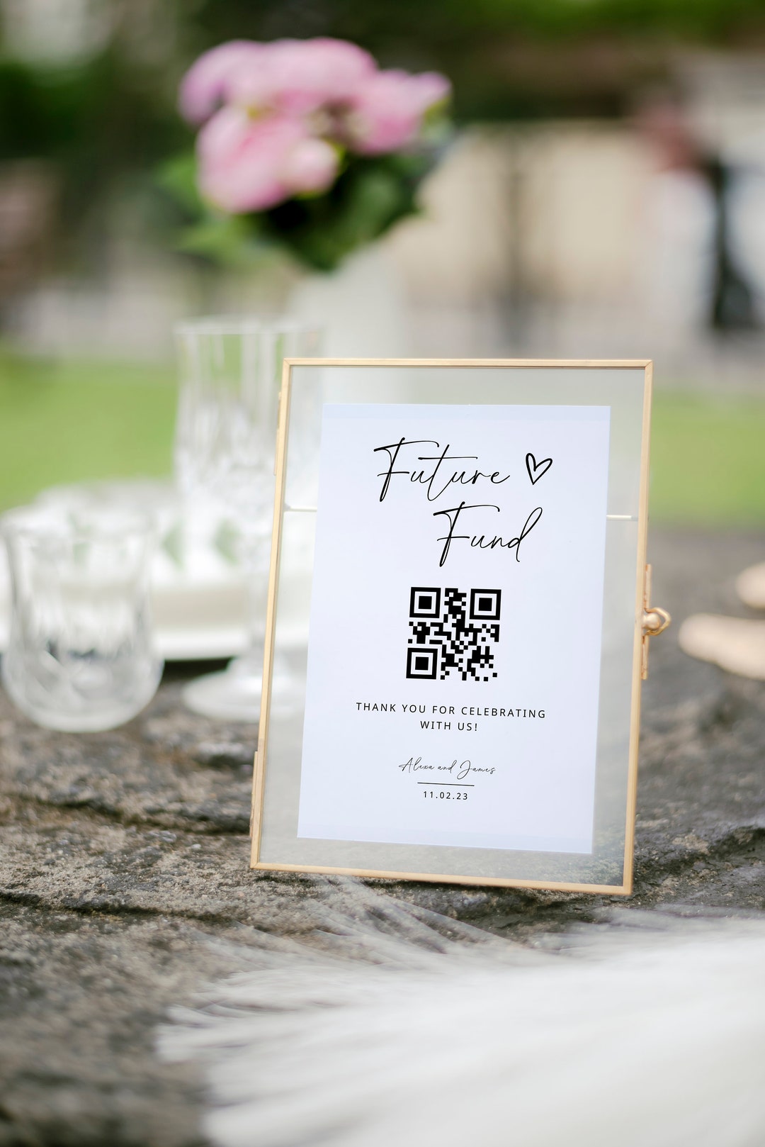 Future Fund Qr Code Sign | Modern Venmo Wedding Sign | Editable ...