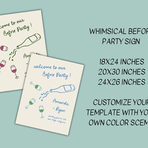 Whimsical the Night Before Welcome Sign Template | Colorful Illustrated ...