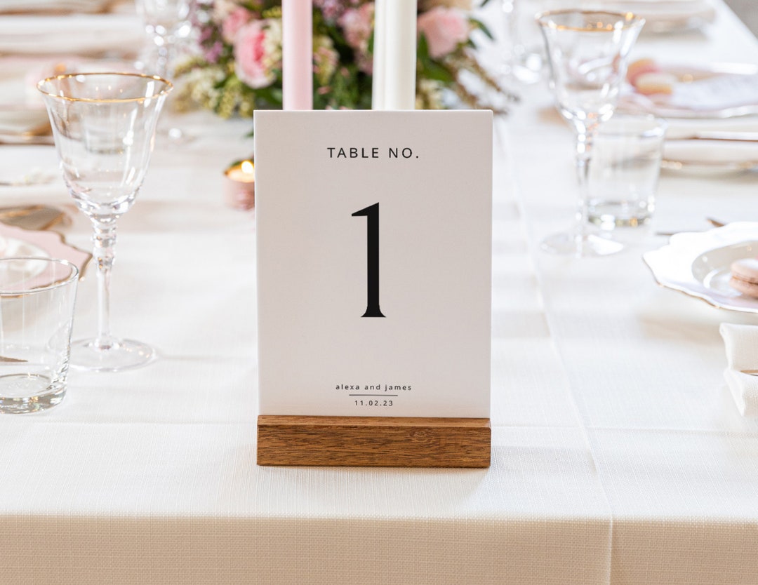 Table Numbers Wedding Template | Minimalist Modern Table Numbers ...