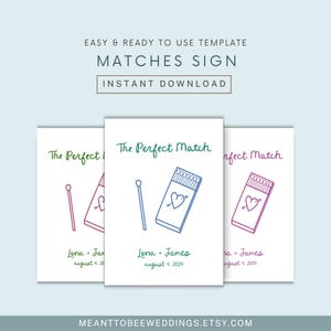 The Perfect Match Sign Template | Custom Matchbox Sign | Unique Match ...