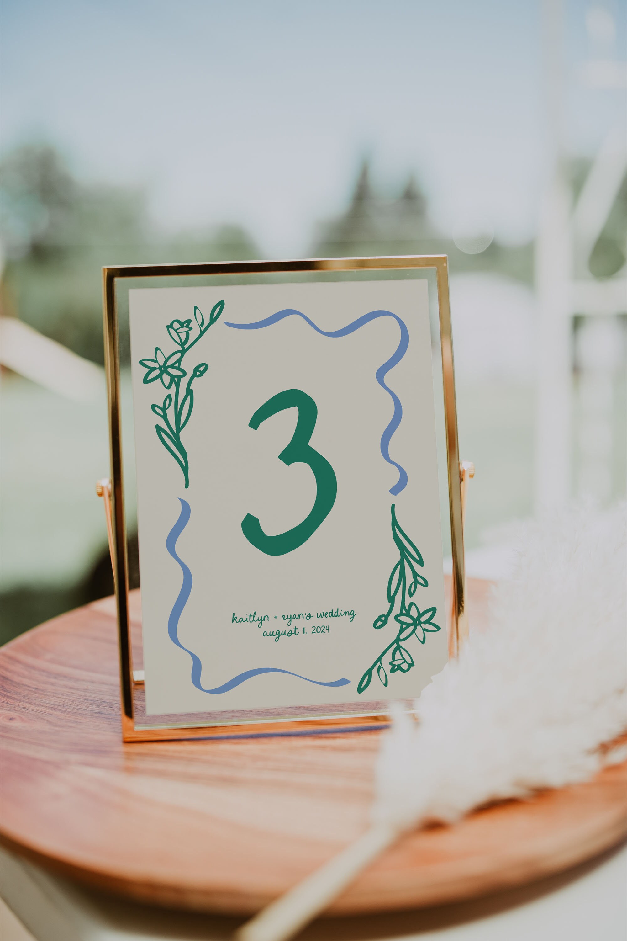Whimsicaltable Numbers Template Handdrawncolorful Wavy Table Numbers ...