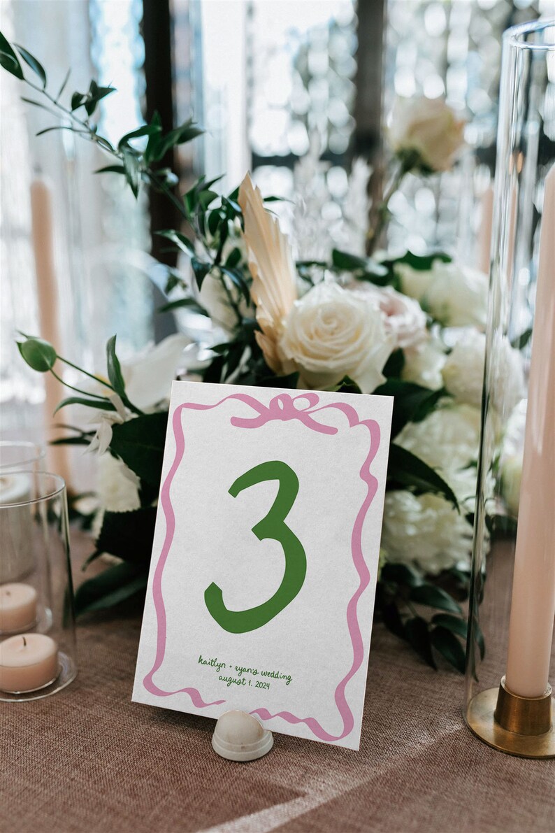 Hand Drawn Table Numbers Template Colorful Wedding Table Numbers ...
