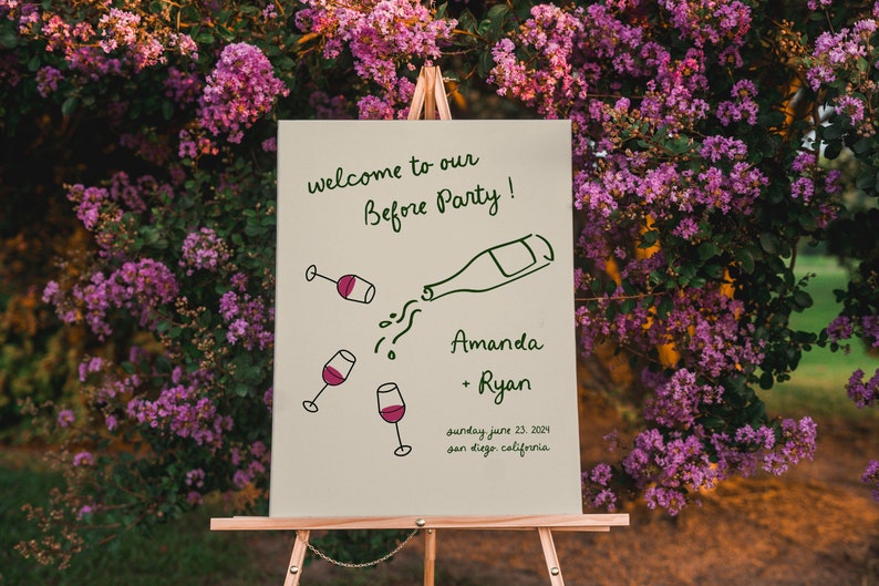 Whimsical the Night Before Welcome Sign Template Colorful Illustrated ...