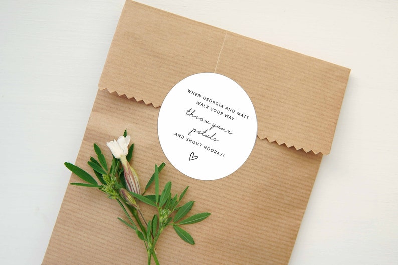 Wedding Toss Sticker Template Wedding Petal Sticker Confetti Toss ...