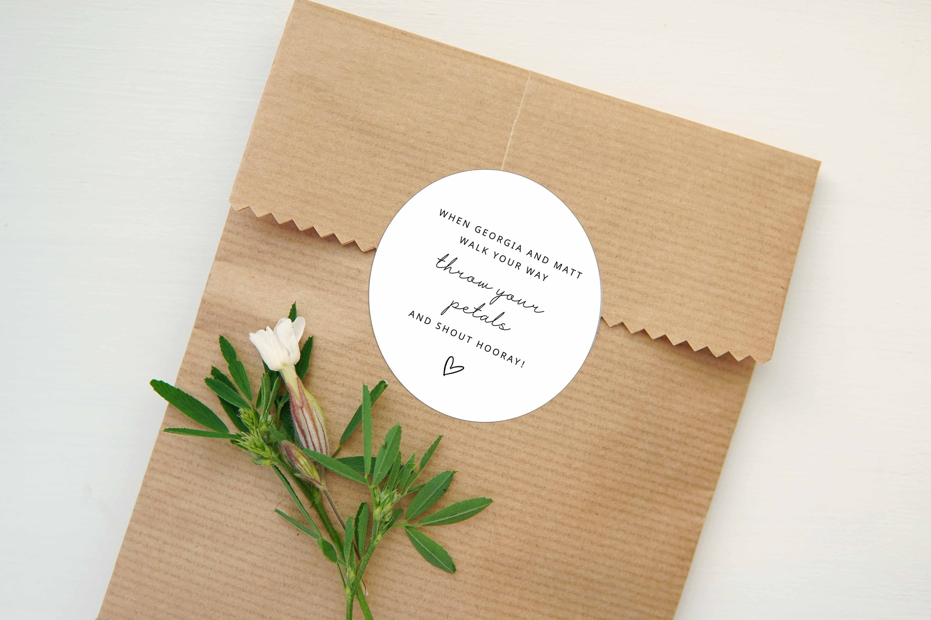 Wedding Toss Sticker Template Wedding Petal Sticker Confetti Toss ...