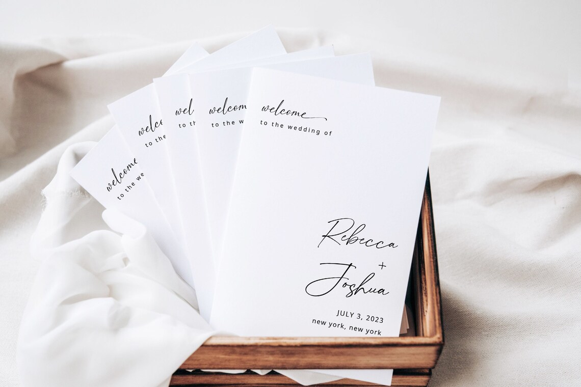 Wedding Program Timeline Template Foldable Modern Wedding - Etsy