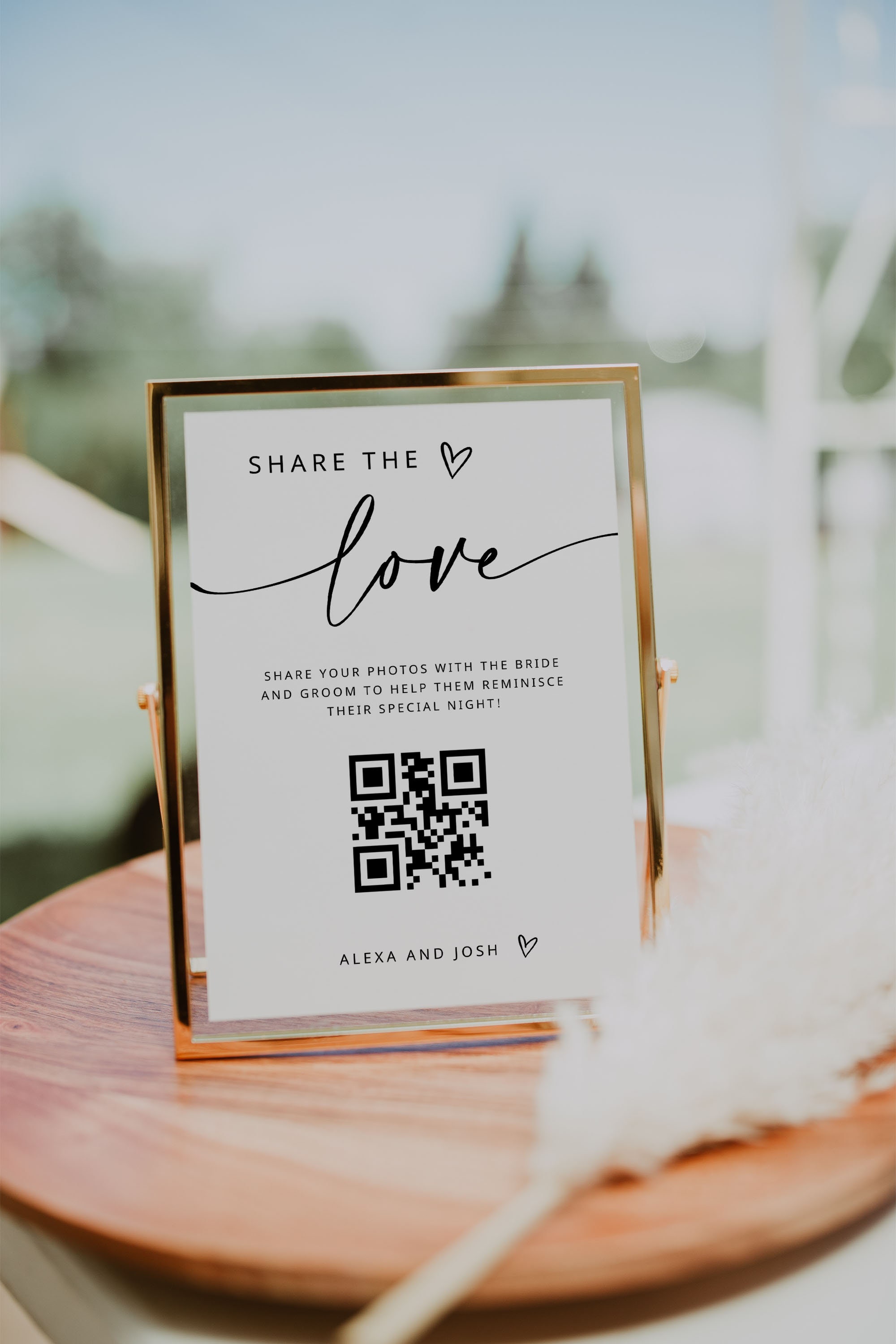 Share the Love QR Code Sign Template Wedding Photo Signs - Etsy
