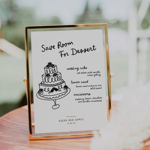 Dessert Table Sign Template | Wedding Dessert Menu Sign | Graduation ...