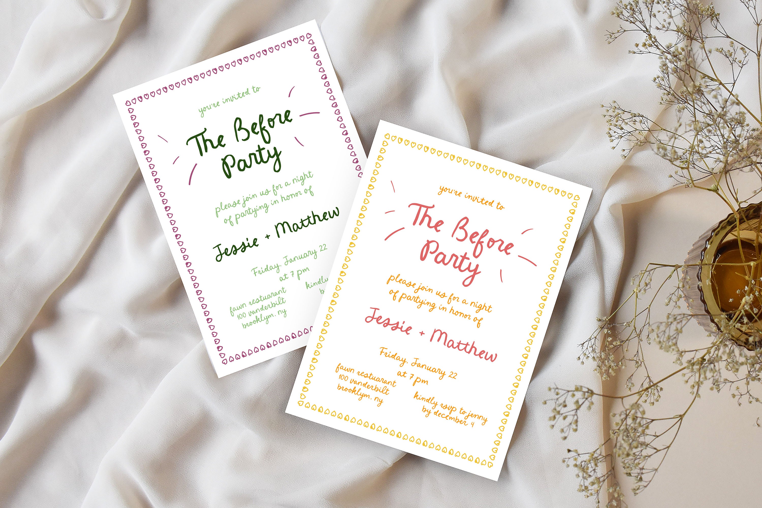 Hand Drawn Rehearsal Dinner Invite Template, Whimsical Scribble ...