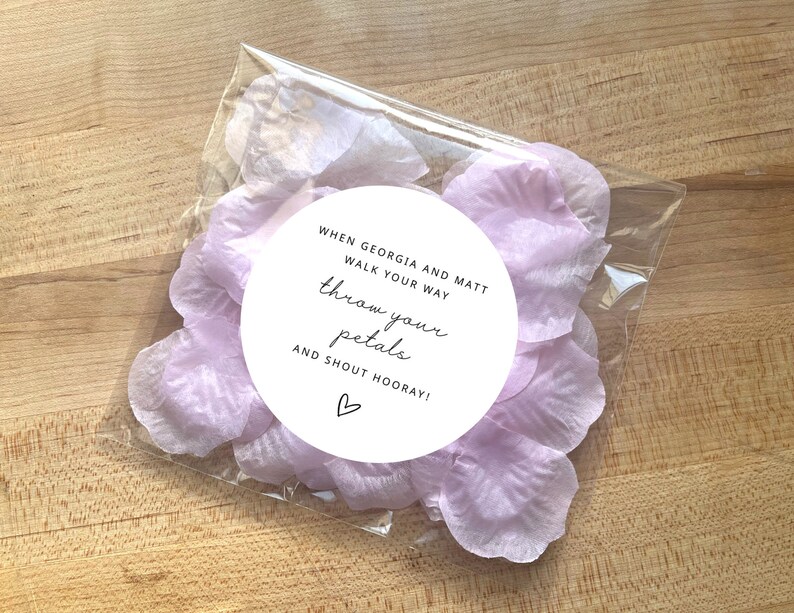 Wedding Toss Sticker Template Wedding Petal Sticker Confetti Toss ...