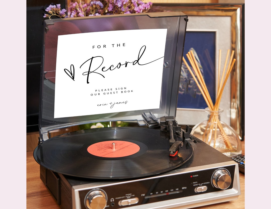 For the Record Sign Template | Wedding Record Sign | Unique Guestbook ...
