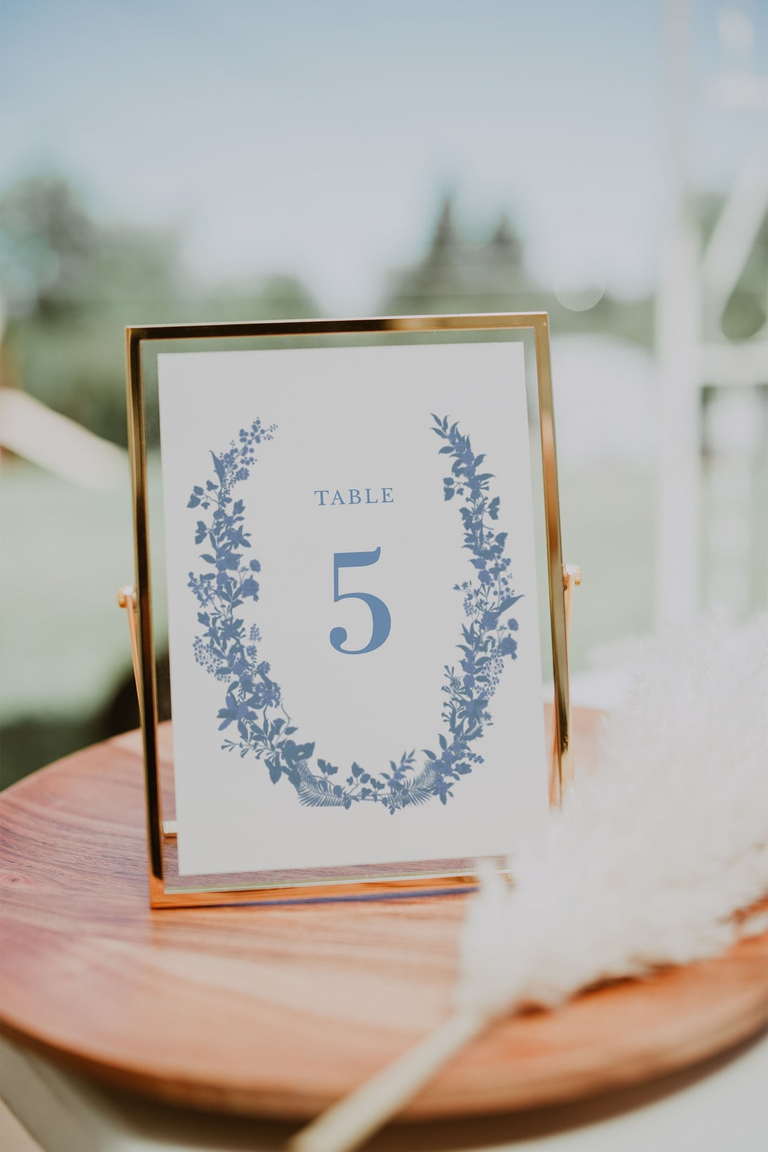 Dusty Blue Wedding Table Numbers Template, Bridal Shower Table Numbers ...