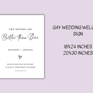 Two Grooms Wedding Sign Template: LGBTQ Celebration (digital Download ...