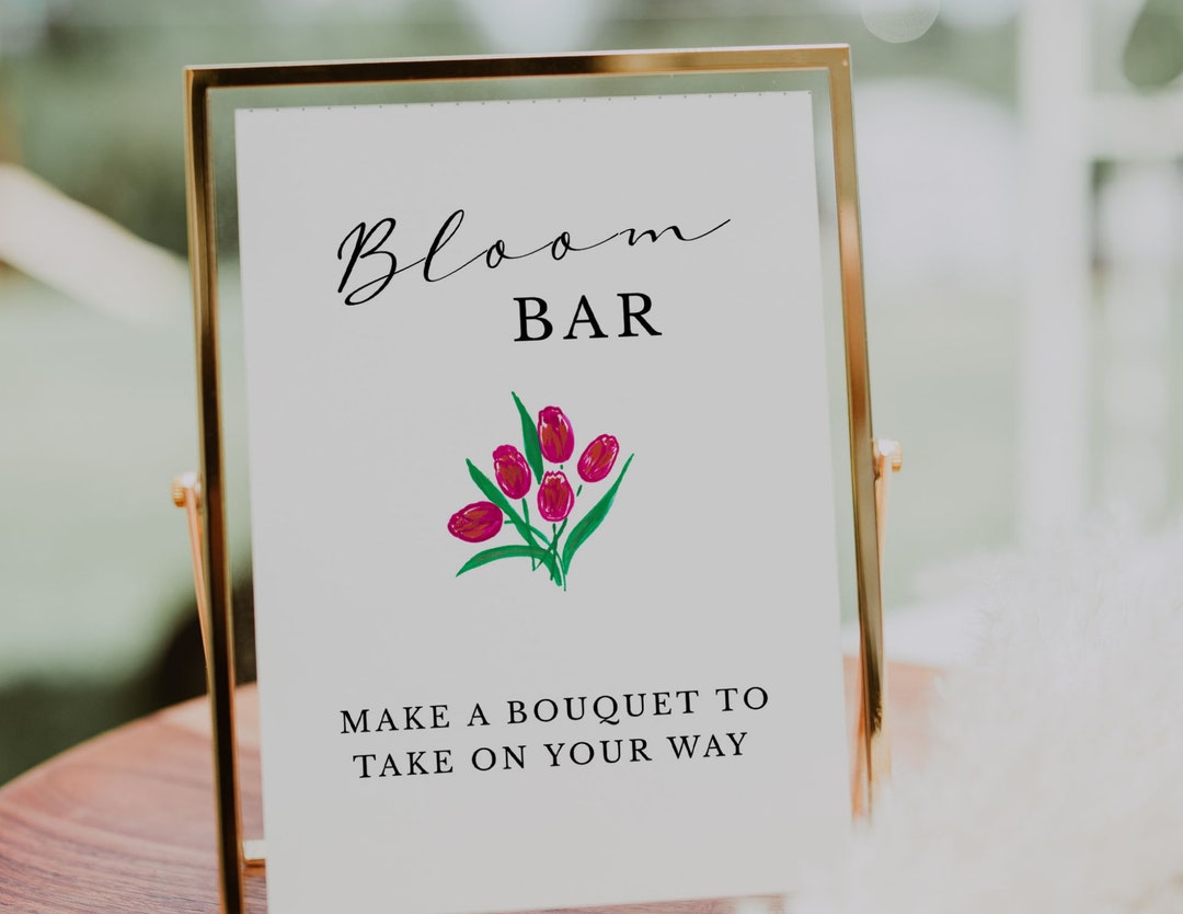 Flower Bar Sign Printable | Build Your Bouquet Sign | Bloom Bar Sign ...