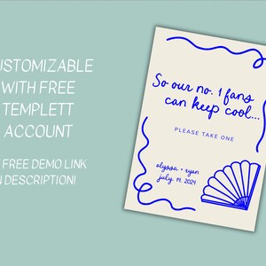 Wedding Fan Sign Template: Illustrated Printable (instant Download) - Etsy