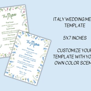 Italian Wedding Menu Template, Whimsical Scribble Illustration, Hand ...
