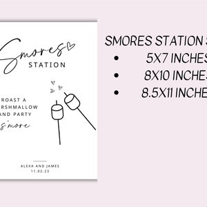 Smores Station Sign Template | Roast A Marshmallow and Party S'more ...